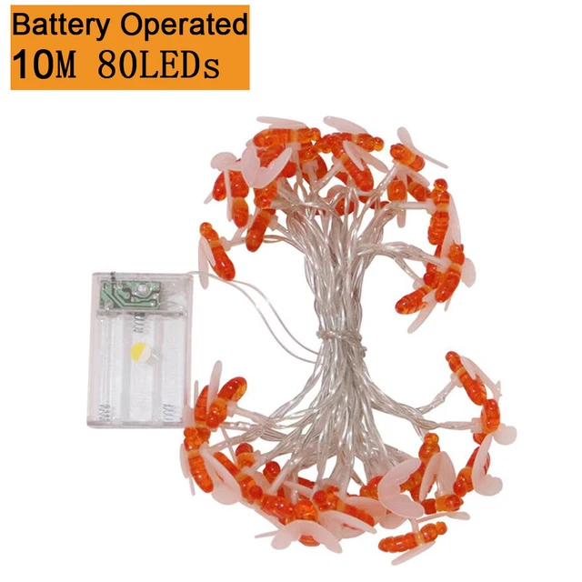 Dotpet Solar Bee String Lights Outdoor 7m 50 Led Honeybee Fairy With 8 ...