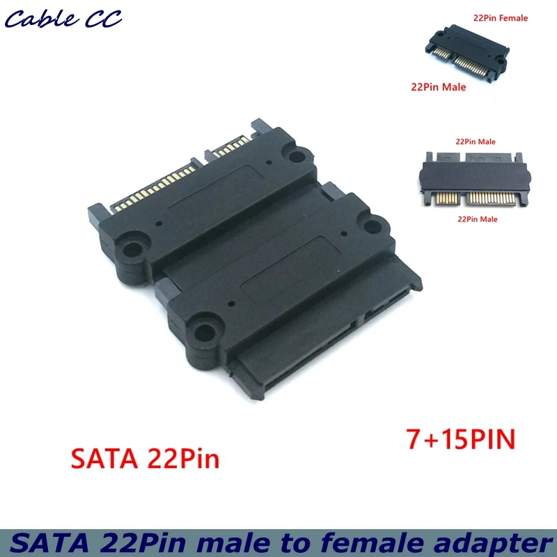SATA Male to SATA Male Adapter Converter 22Pin Sata With 7pin+15pin ...