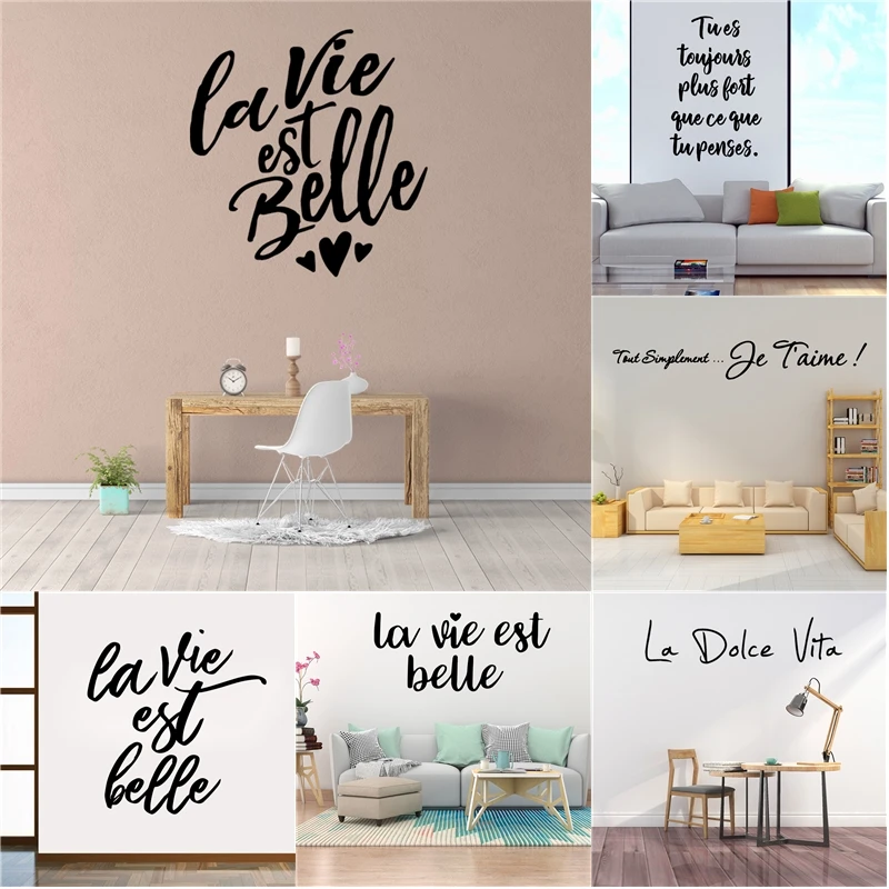 French-Beautiful-Quotes-Phrase-Wall-Sticker-Decal-For-Bedroom-Vinyl ...