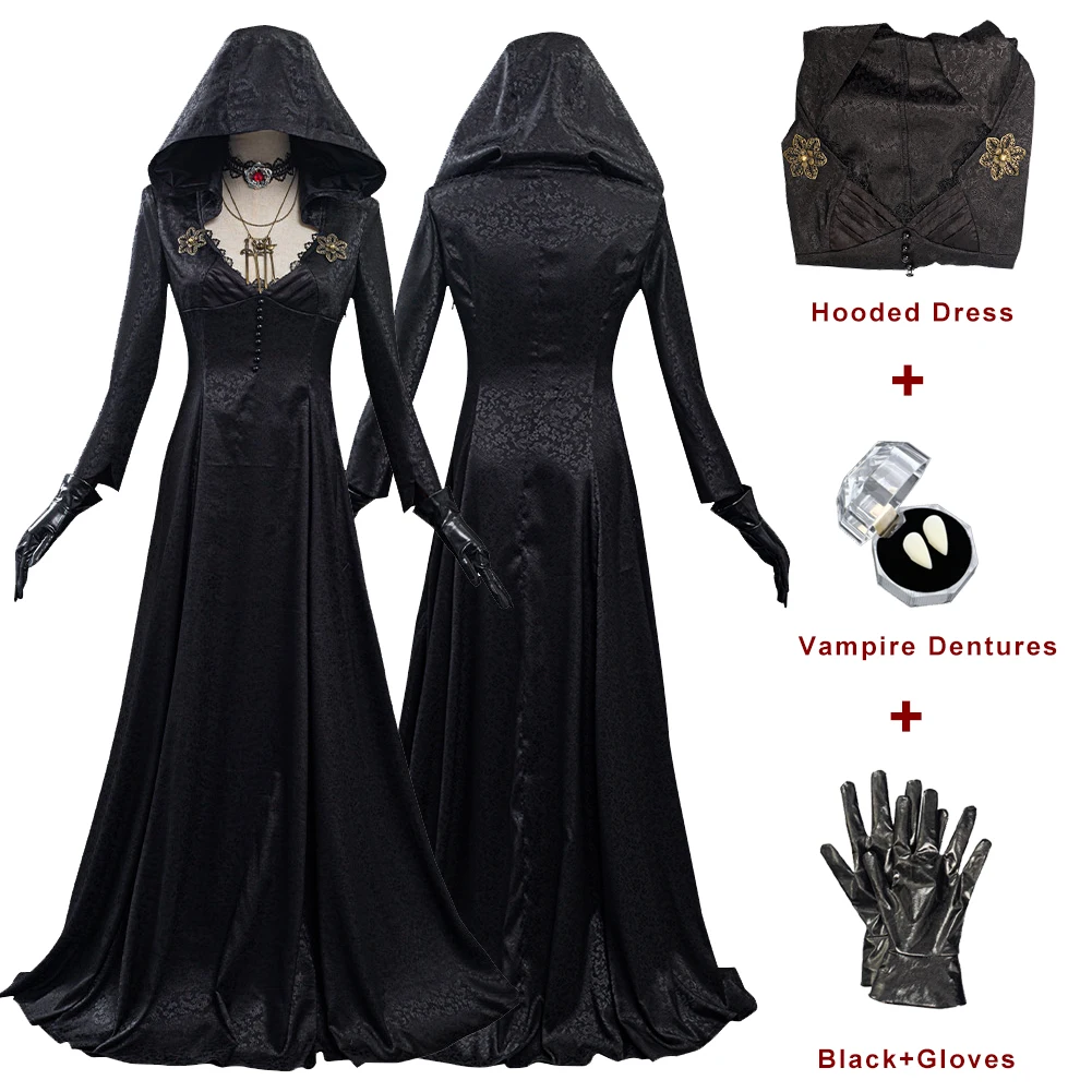 Evil-Village-Cassandra-Daniela-Bela-Dimitrescu-Black-Hooded-Skirt ...