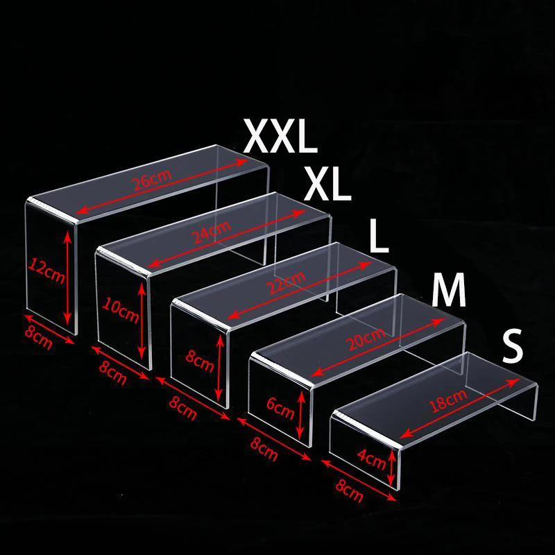 5 Size U Shape Acrylic Display Risers Shelf Showcase Fixtures For ...