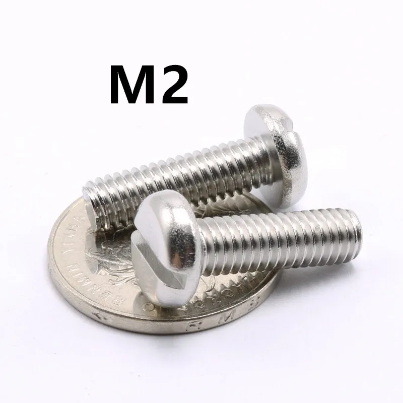 200PCS M2x3/4/5/6/8/10/12/14/16/18/20/25mm DIN85 GB67 304 Stainless ...