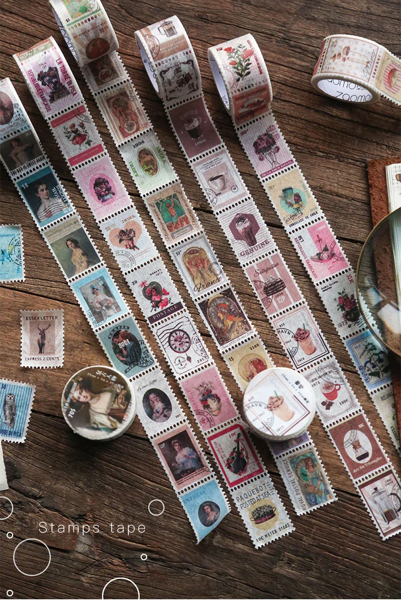 1 Roll Washi Tape Creative Vintage Stamp DIY Scrapbooking Album Diary ...