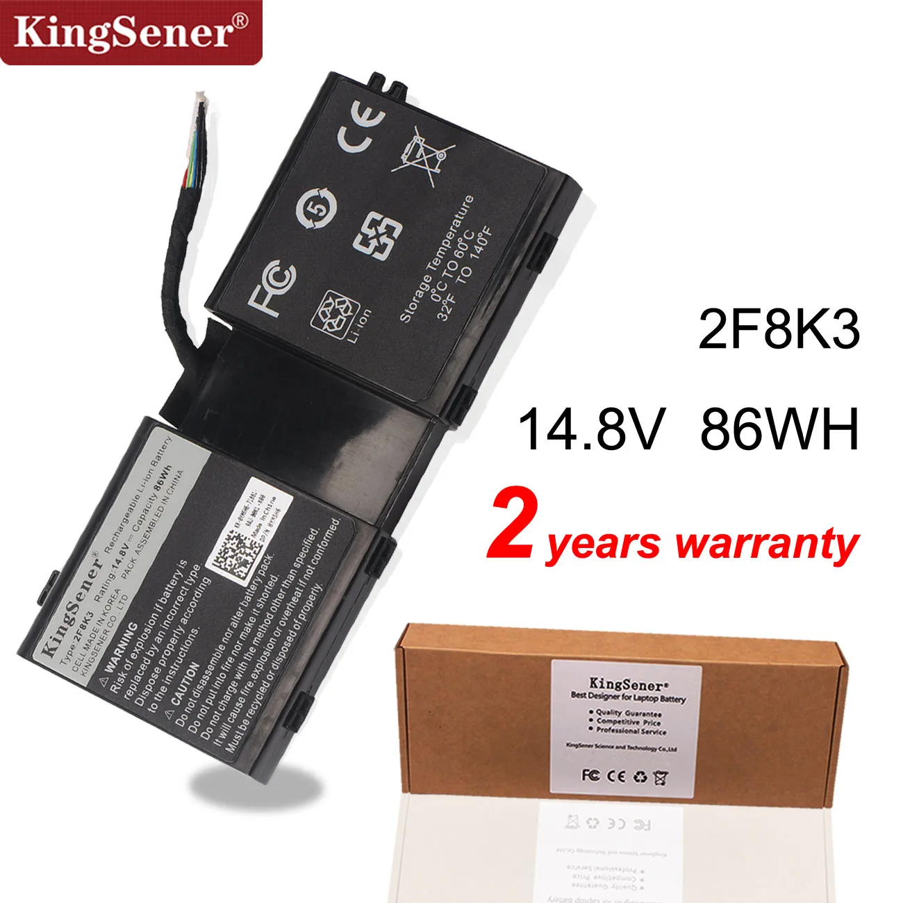 Kingsener Korea Cell 2f8k3 Laptop Battery For Dell Alienware 17 18 M17x ...