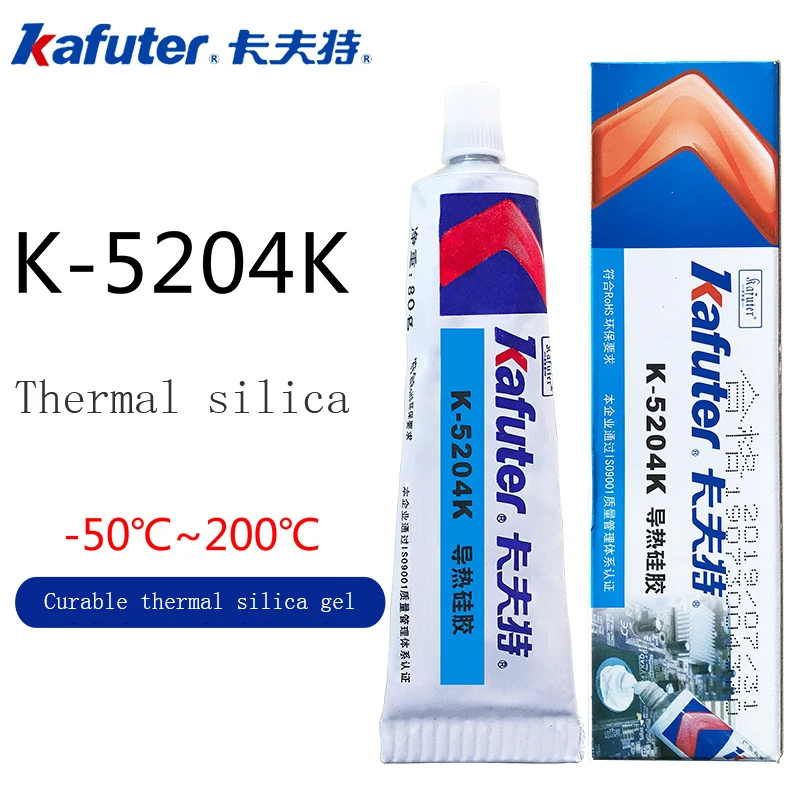 Kafuter aislamiento de silicona conductora térmica 5204K, cuentas de lámpara de CPU impermeables ...