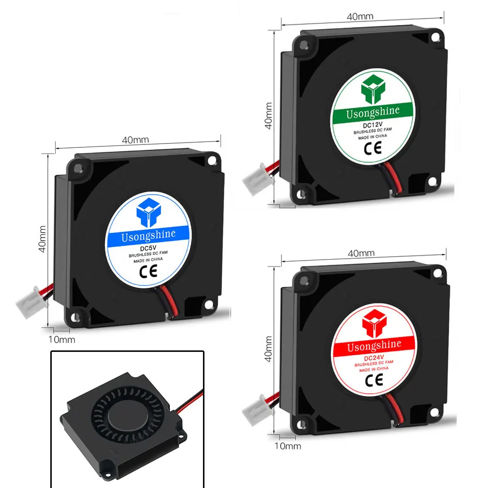 Turbine Fan 5V 12V 24V 40mm * 10mm 4010 DC Turbo Fan 5V Bearing Blower Radial Cooling Fans for ...