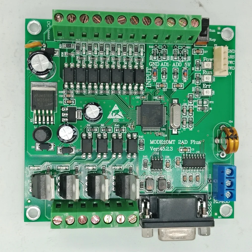 PLC FX2N 10MT STM32 MCU 6 input 4 transistor output 2 AD module 0 10v ...