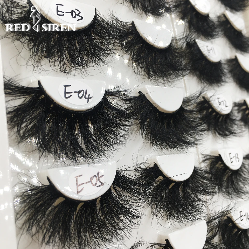 Red Siren 1 Pair 25 Mm Mink Eyelashes Fluffy Lashes Dramatic Messy Long ...