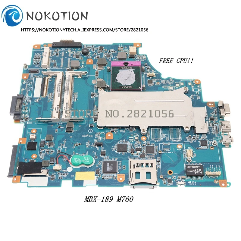 Nokotion 소니 바이오 VGN FW 노트북 마더보드 MBX 189 M760 1P 0084100 8011 인텔 HD GMA IDE CD ROM DDR2 ...