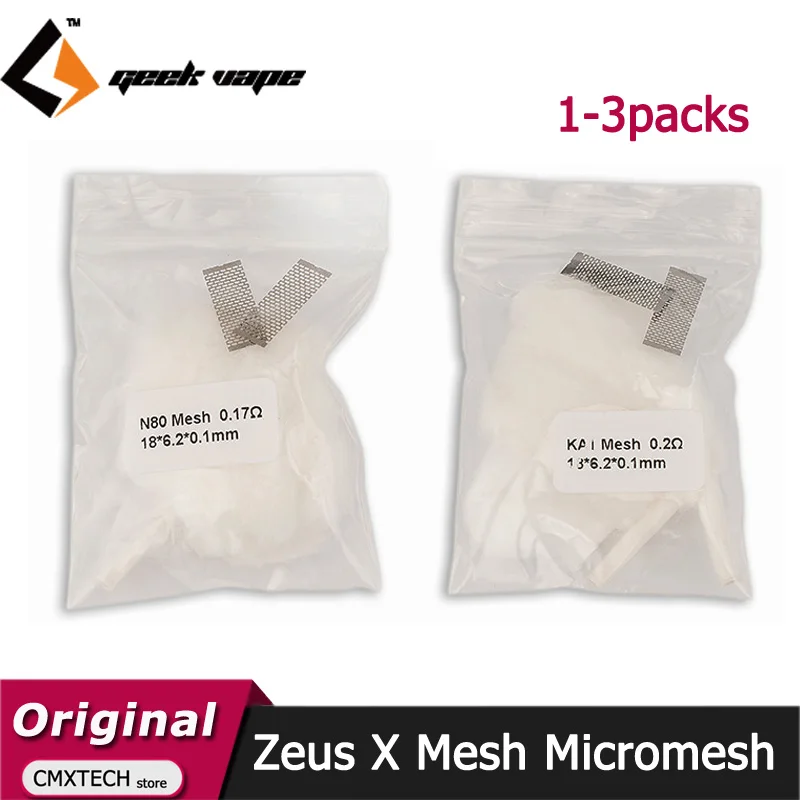 GeekVape Zeus X Mesh Micromesh 0.2ohm KAL and 0.17ohm Ni80 Coil Vaporizer For E Cigarette Zeus X ...