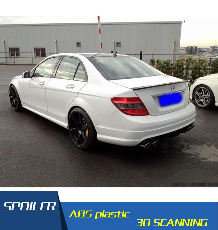 For Benz W204 Spoiler ABS Material Car Rear Wing Primer Color Rear ...