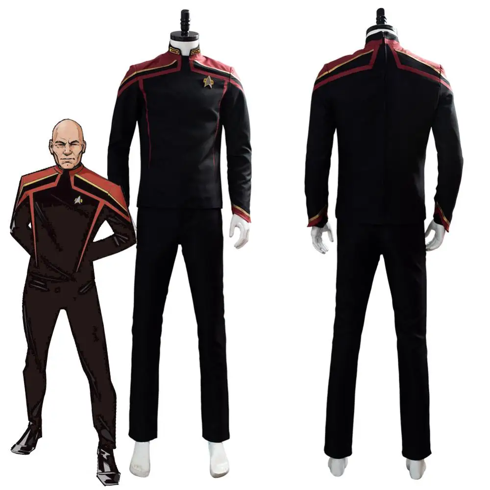 Disfraz de Star Trek, uniforme de Jean Luke Picard, traje completo ...