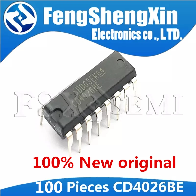 100 unids/lote, 100% nuevo y original CD4026BE DIP 16 CD4026 CMOS ...