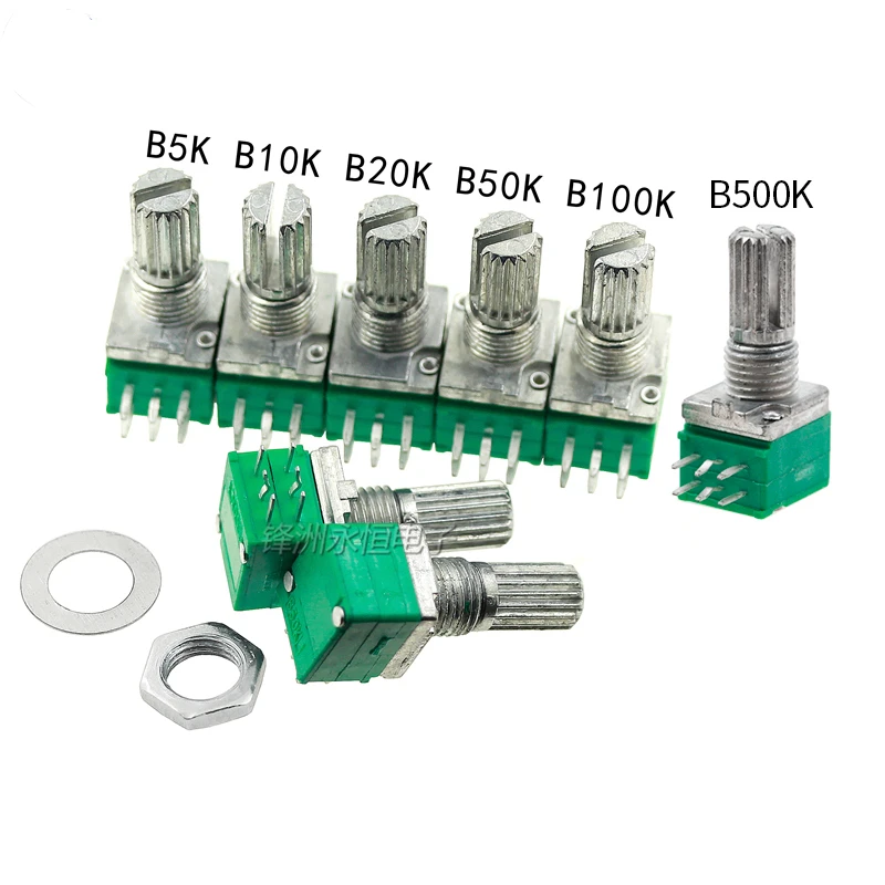 5pcs Rk097g Double Potentiometer B5k/10k/20k/50k/100k 6pin Audio ...