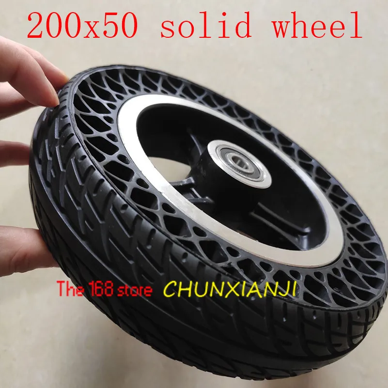 Size 200x50 Honeycomb Wheel Tyre With Alloy Hub 8 Inch Solid Tire Stab ...