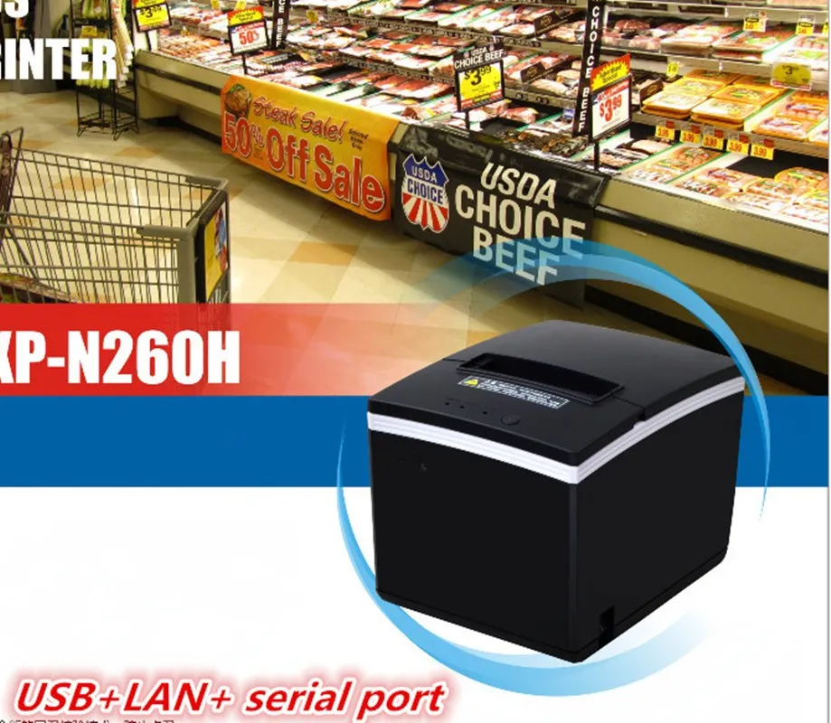 80mm receipt POS printer Automatic cutter bill Thermal printer USB ...