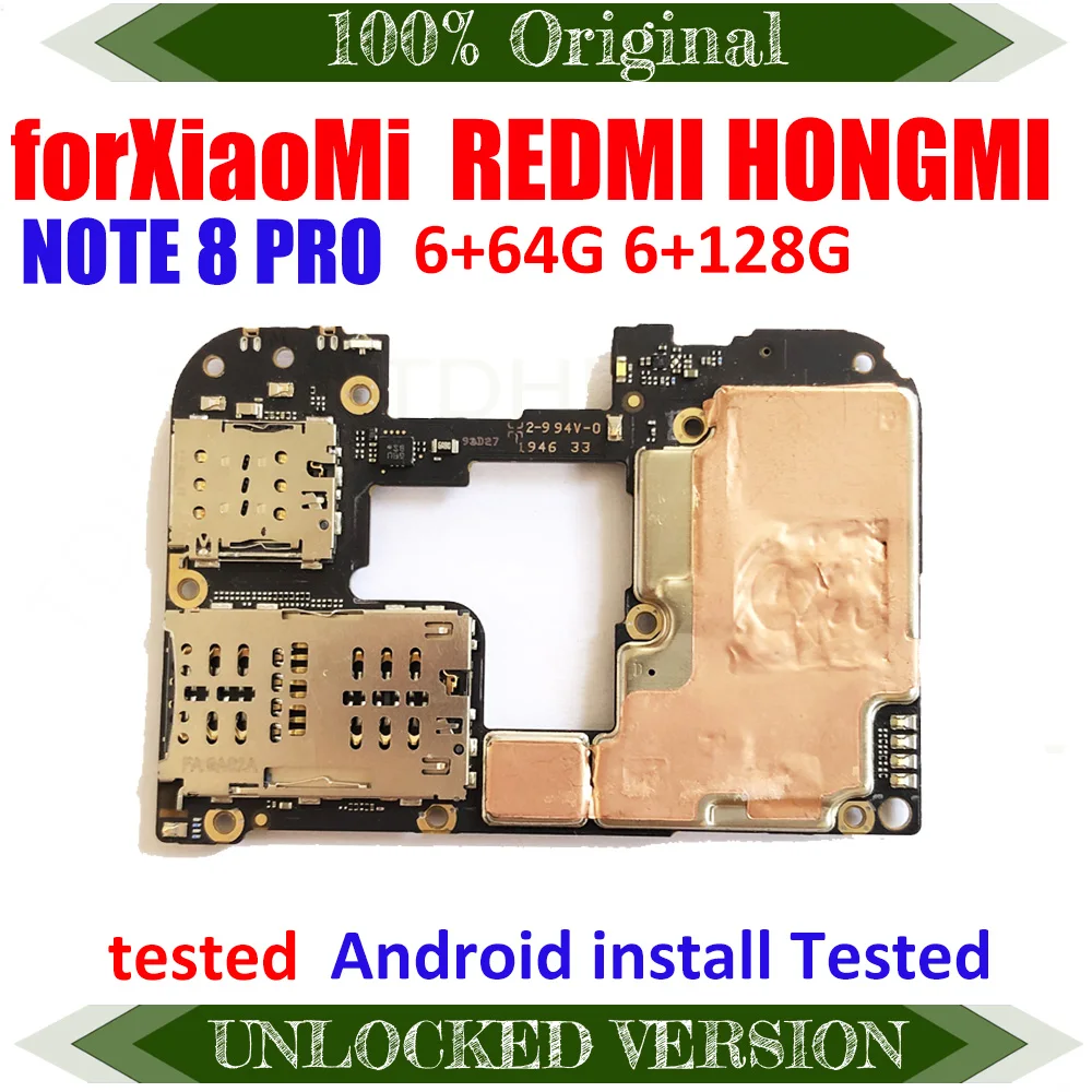 Original-Unlocked-Global-Frimware-Mainboard-For-Xiaomi-Redmi-Note-8-Pro ...