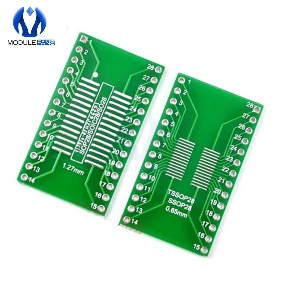 5pcs Ssop28 Sop28 Tssop28 To Dip28 Adapter Converter Pcb Board 0.65/1 ...