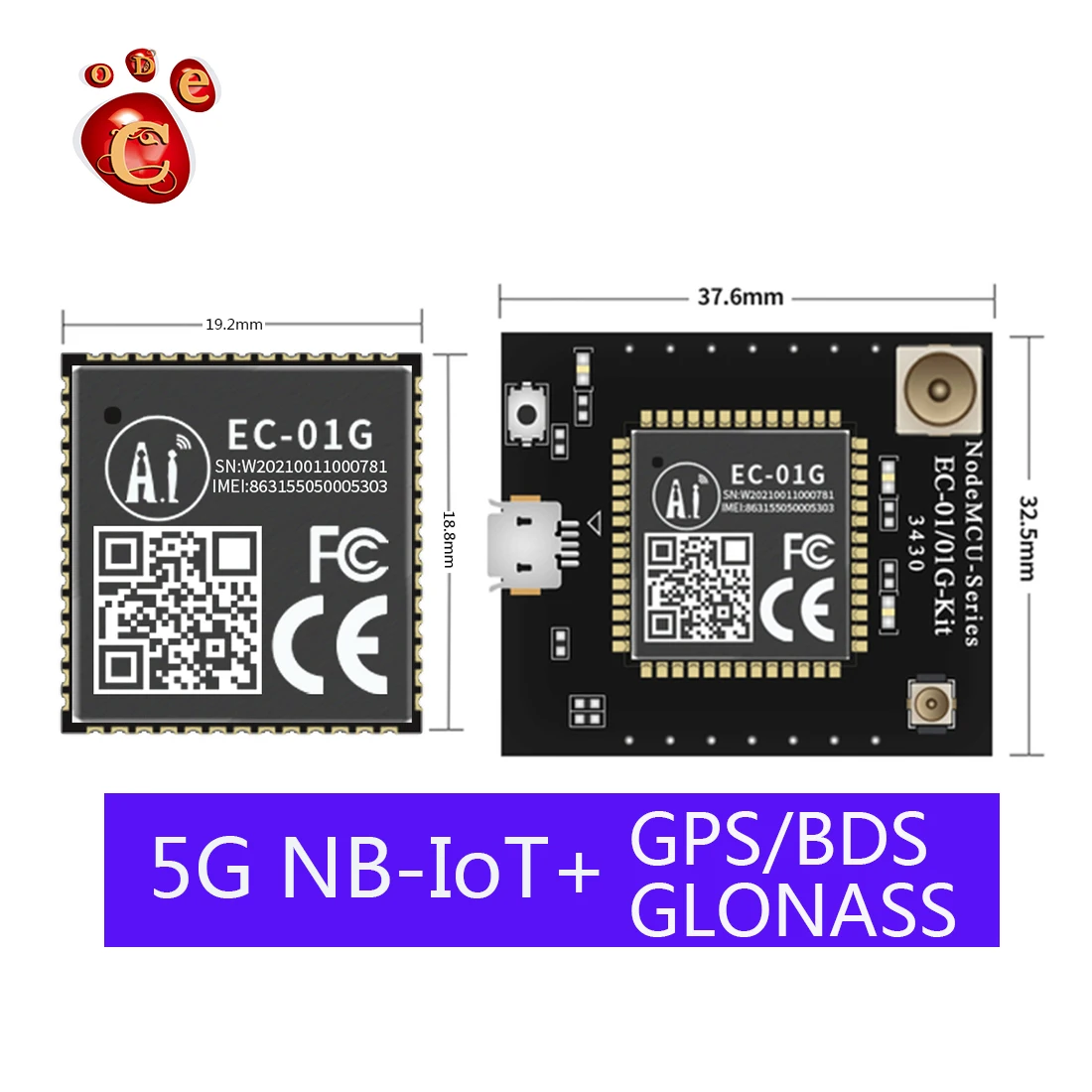 Ec-01g Ec-01g-kit 5g Nb-iot +gps/bds/ Positioning Module Module Development Board Supports Tcp ...