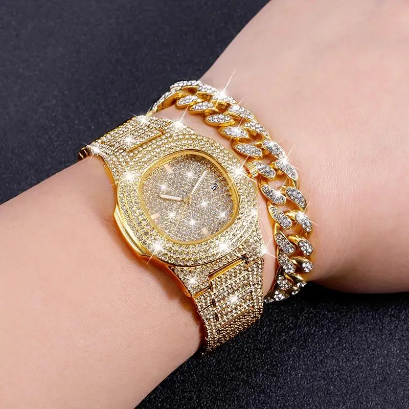 Glamour-Men-Inlaid-Zircon-Analog-Shiny-Watch-Hip-Hop-Jewelry-Rhinestone ...