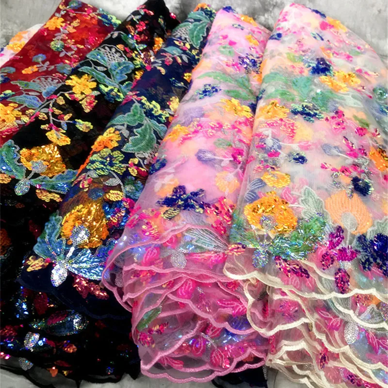 Translucent colorful crystal sequins daffodils shiny high end custom ...