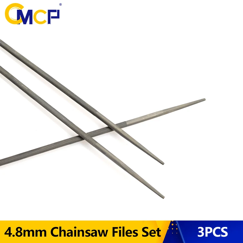 3Pcs/set 4.8mm Shank Round High Carbon Steel Sharpening Chainsaw Saw ...