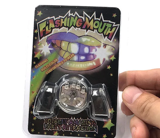 Flashing Led Blinking Teeth Toy Light Up Mouth Piece Brace Party ...