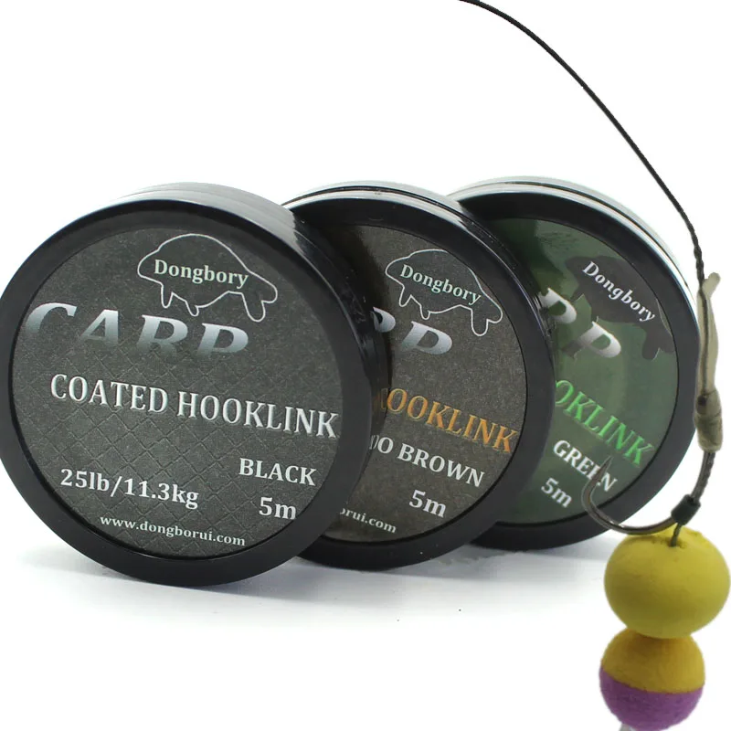 5m Coated Hooklink Carp Fishing Line 8 Strand Braid Carp Wire Hook ...