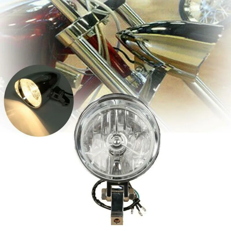 Motorcycle Bullet Tri Bar 4.5" 5.75" Headlight headlamp For Harley ...