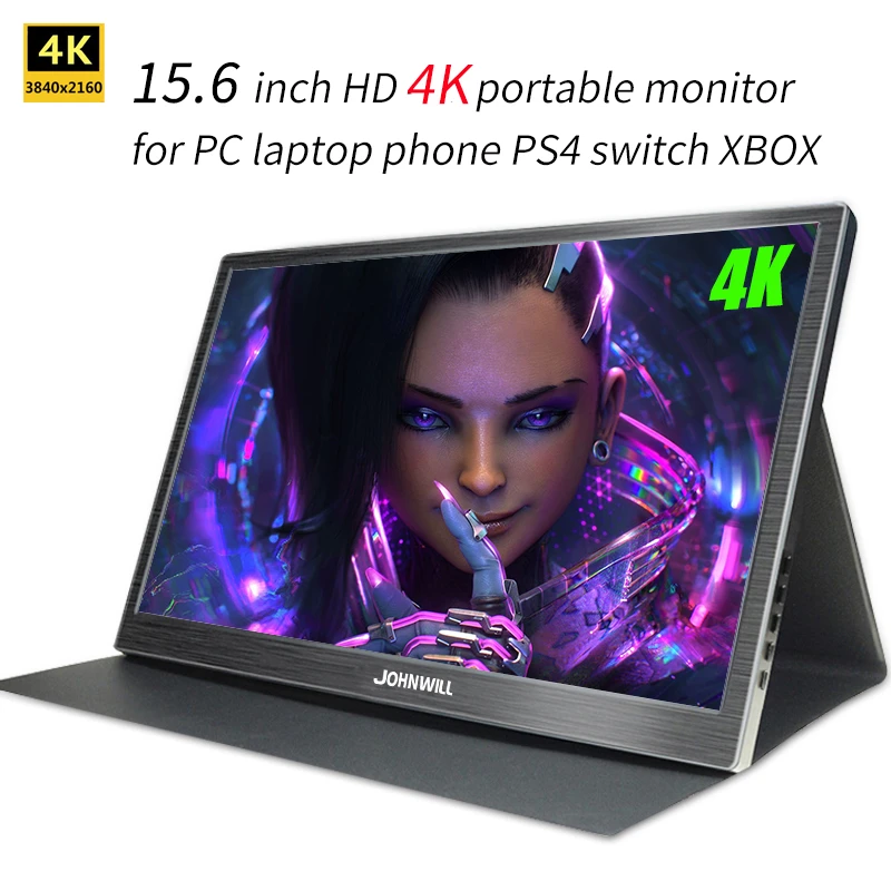 4K Portable Monitor 15.6 Inch 3840X2160 IPS LCD display HDMI DP type C ...
