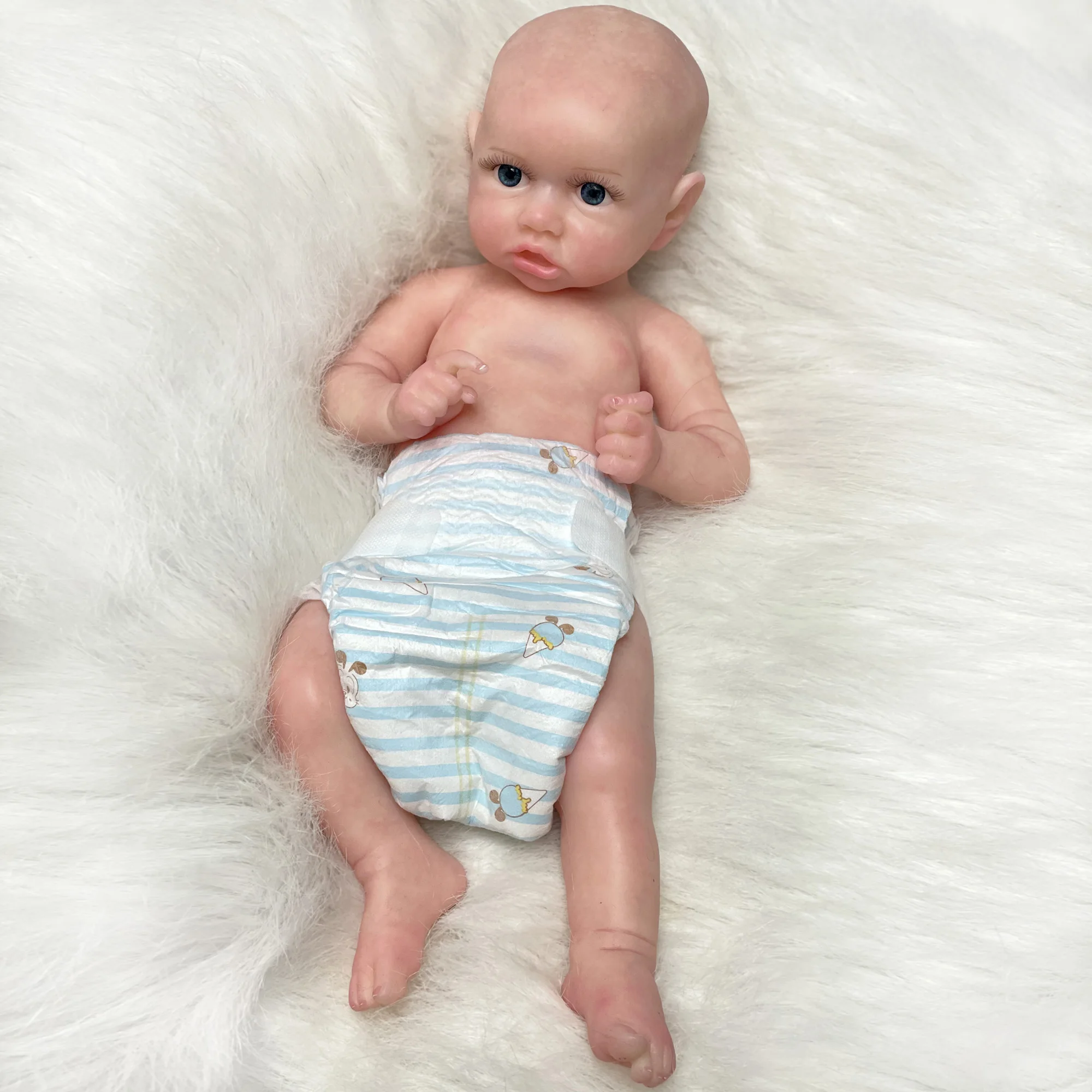 Solid Silicone Reborn Doll Kits 19 Inch Baby Saskia By Bonnie Brown ...