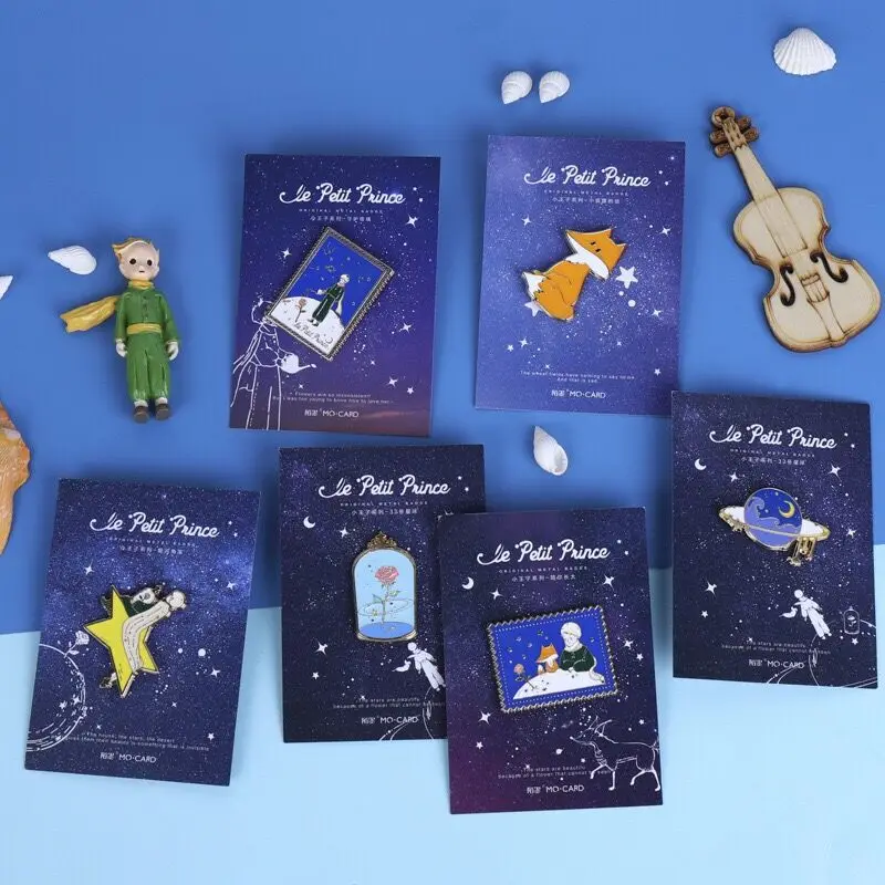 Le Petit Cartoon Enamel Pin Cute The Little Prince Rose Planet ...