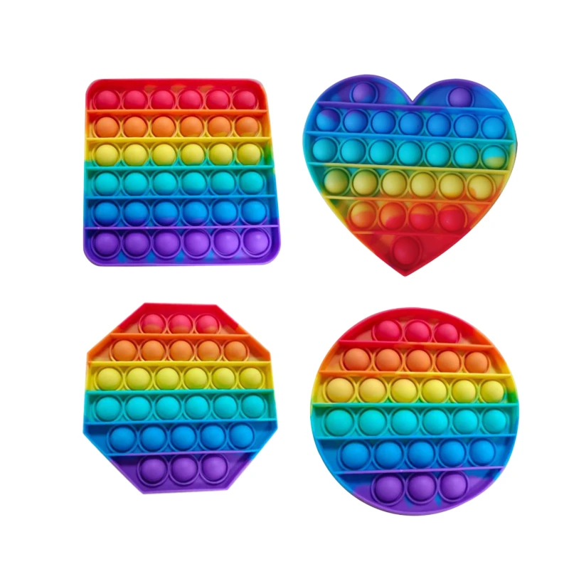 Rainbow Popi Fidget Toys For Adult Children Push Pops Bubble Sensory ...