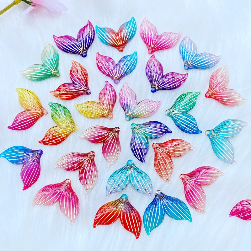 20Pcs-Cartoon-Acrylic-Fish-tail-Flat-Back-Scrapbooking-Craft-DIY-Hair ...