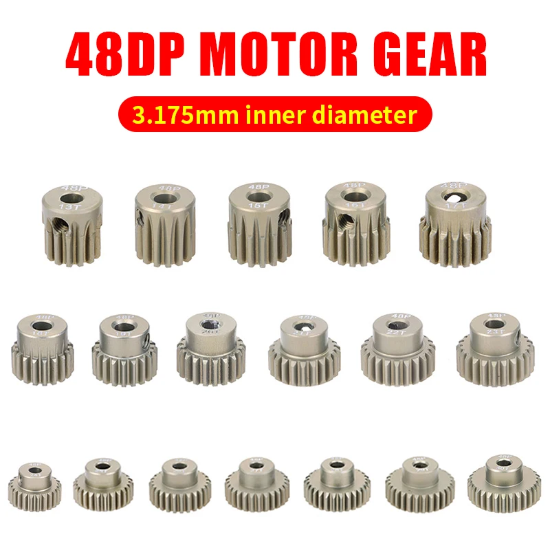 1 10 Rc 모델 자동차 모터용 알루미늄 합금 금속 피니언 모터 기어 48dp 3 175mm 11t 13t 15t