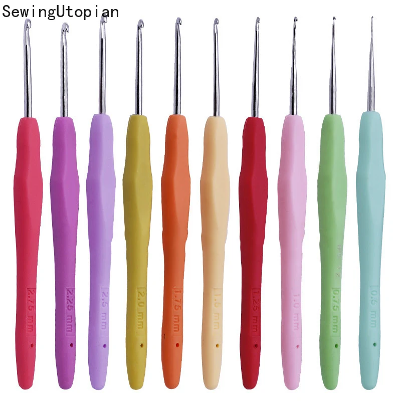 10PCS-Knitting-Needles-0-5-2-75mm-Rubber-Handle-Crochet-Hooks-Yarn ...