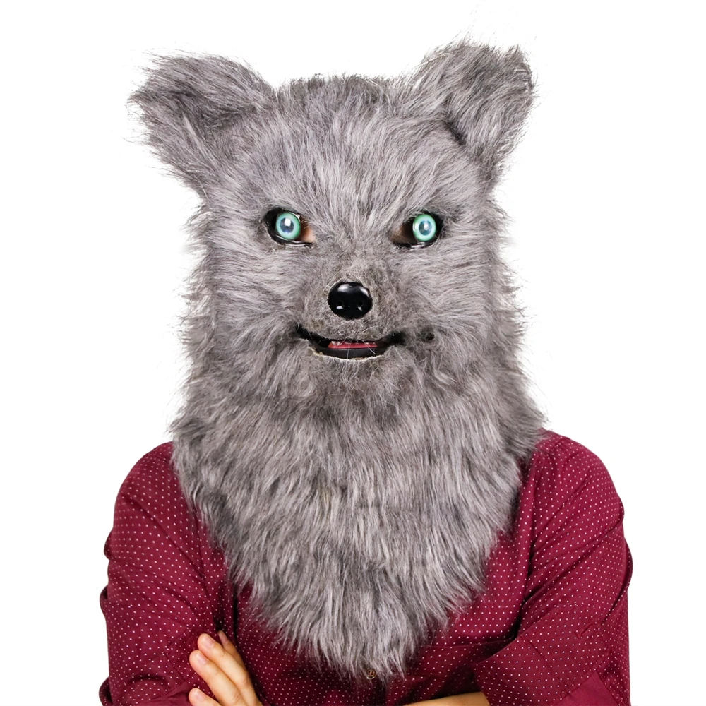 Halloween Realistic Fox Head Masquerade White Cosplay Mask - AllCosplay.com