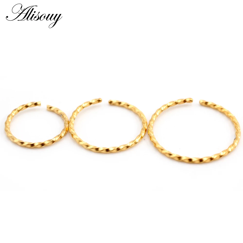 Piercing au nez,Rainbow-1.6-10mm--anneau de nez fin en acier inoxydable ...