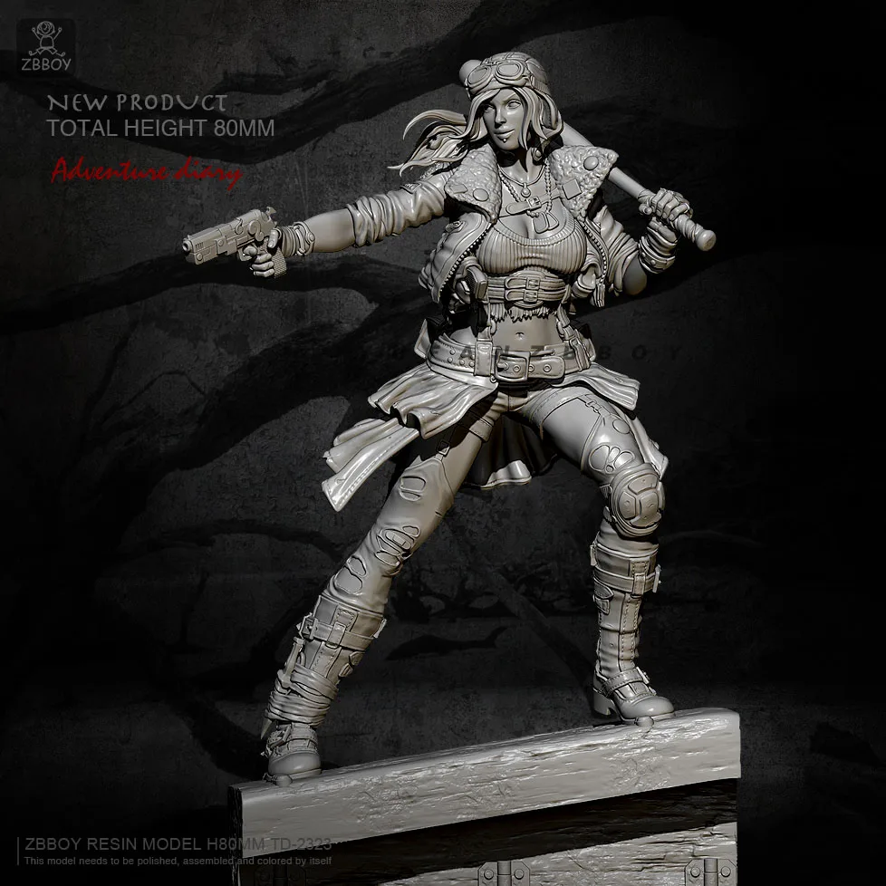 80mm Resin Figure Kits Adventurer Resin Soldier Model Self-assembled Td ...