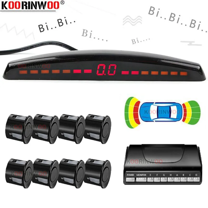 Koorinwoo Led anzeige Parktronic Auto Parkplatz Sensoren 8 Radargeräte ...