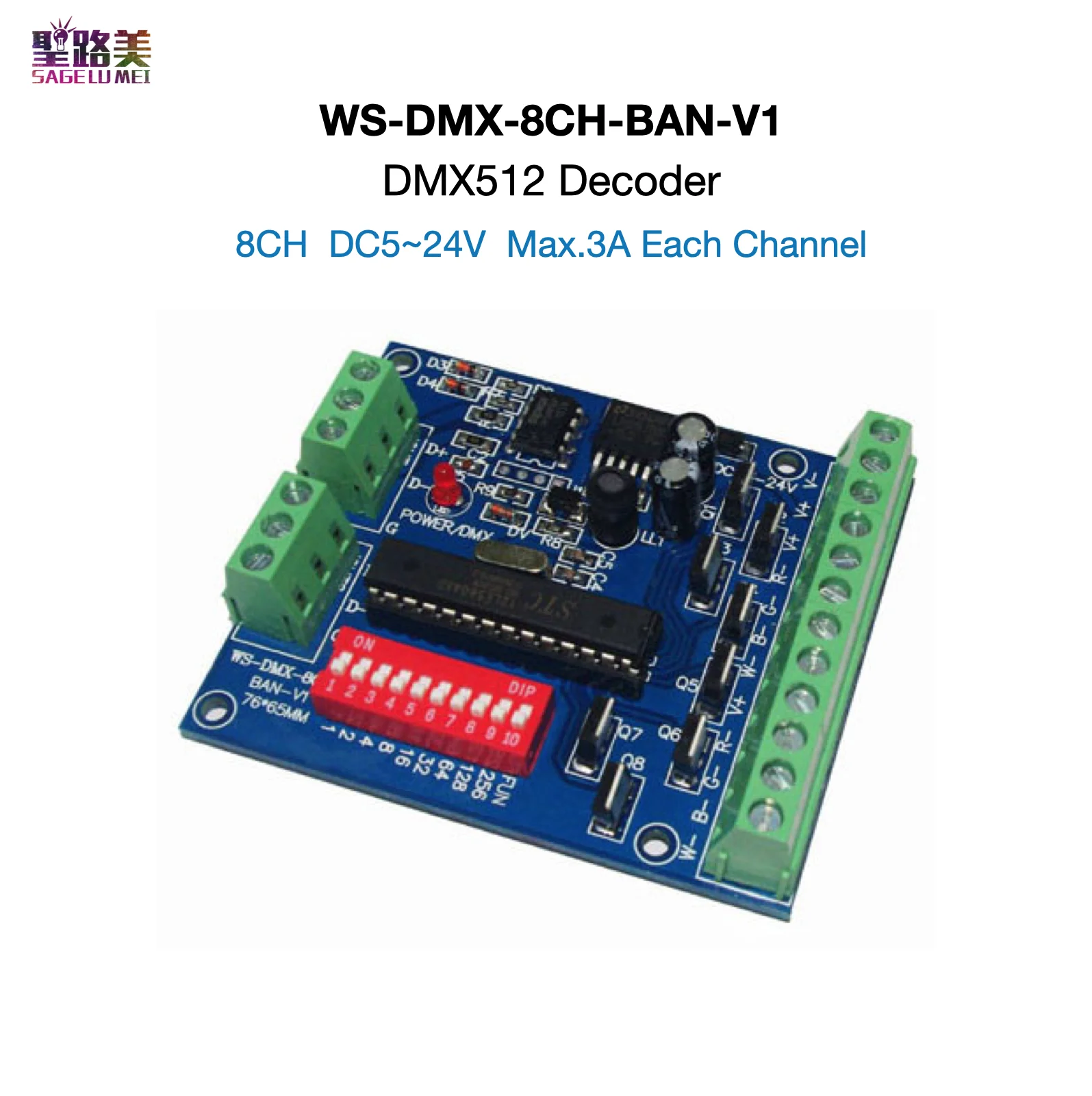 WS DMX 8CH BAN V1 decodificador DMX512, 8 canales, 8 canales, RGBW, Max ...