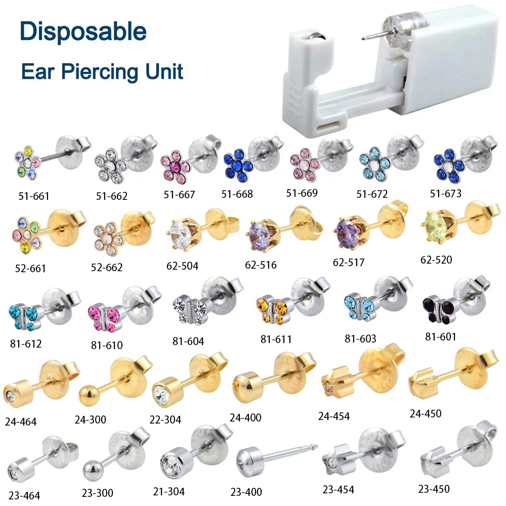 Bog-1unit Sterlised Disposable Safety Ear Nose Piercing Device Machine ...