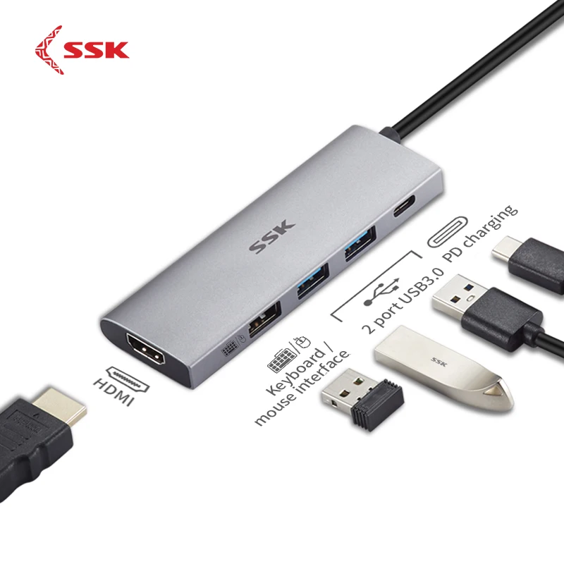 Ssk – Hub Usb Type-c Vers Usb 3.0, Interface Clavier Et Souris ...