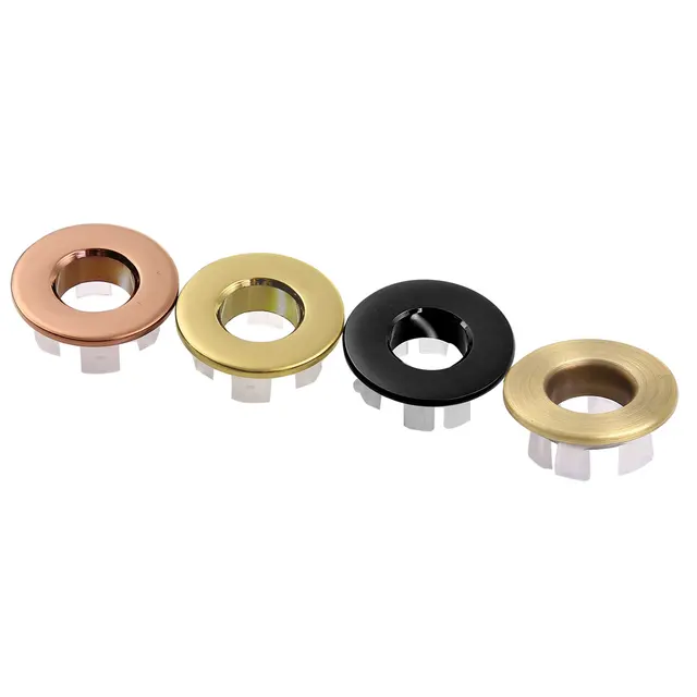 Solid Brass Sink Overflow Hole Covers Kitchen Bathroom Basin Trim Round ...