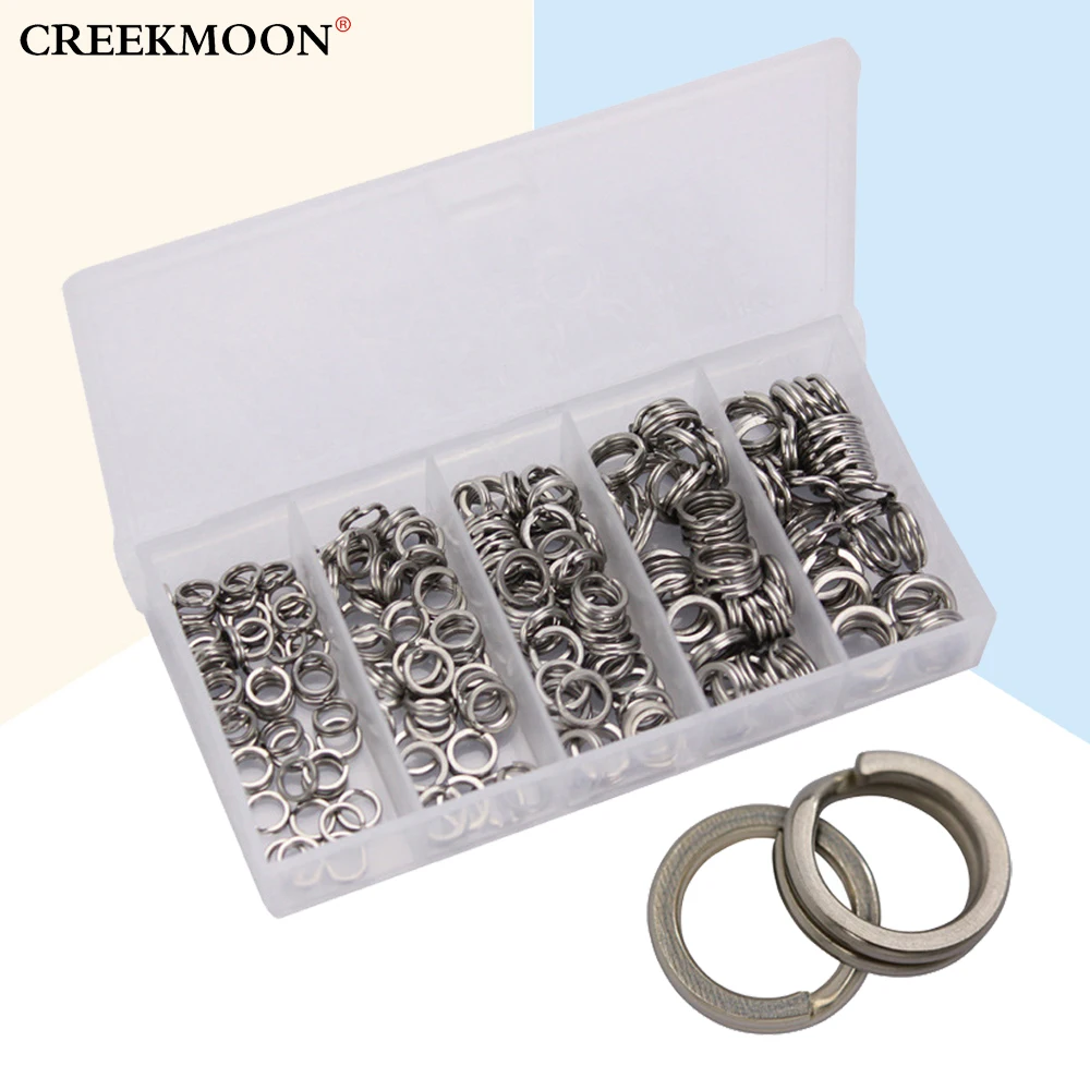 100pcs-Fishing-Split-Rings-Hard-Bait-Silver-Stainless-Steel-4-5-6MM ...