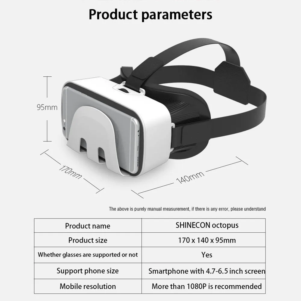 3D VR Glasses VR SHINECON 3D VR Headset แว่นตาเสมือนจริงสำหรับสมาร์ทโฟน ...