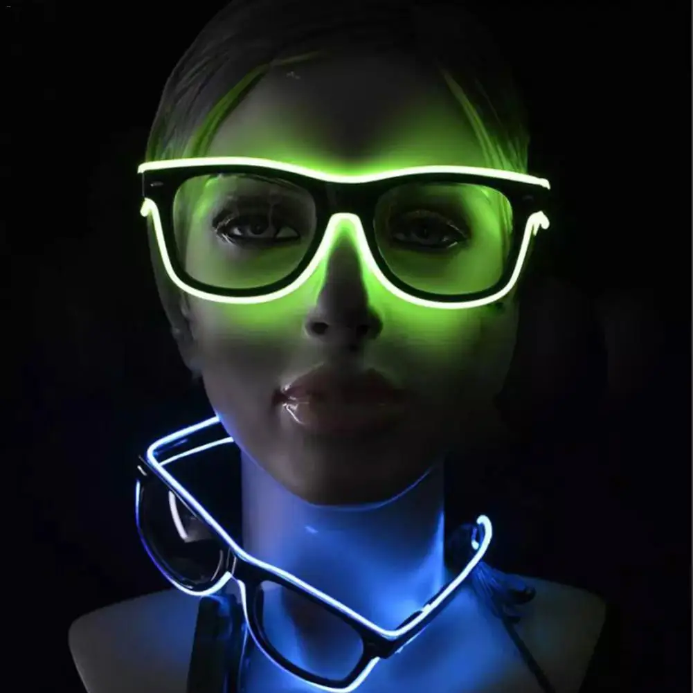 Gafas-LED-inal-mbricas-luminosas-para-Halloween-gafas-recargables-Usb ...