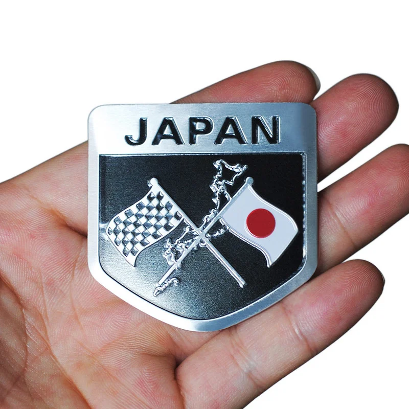 Japan Japanese Flag Shield Emblem Metal Badge Car Truck Motorcycle Body ...
