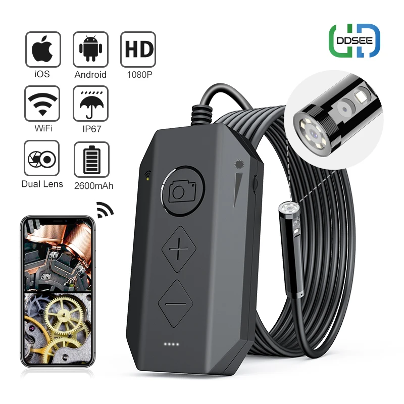 Dual Lens Wireless Endoscope 1080p Scope Camera With 4x Zoom Waterproof ...