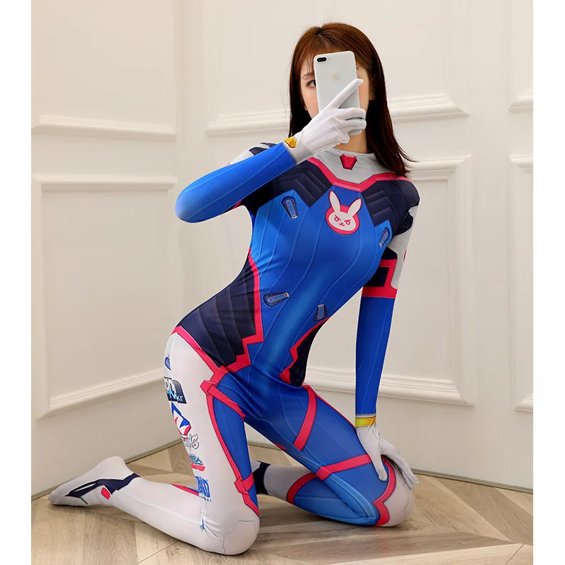 D.va Cosplay Costume Dva Superhero Girls Women Game Zentai Suit ...